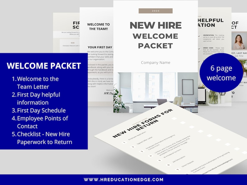 New Hire Welcome Kit & Employee Handbook, Canva Editable - Etsy