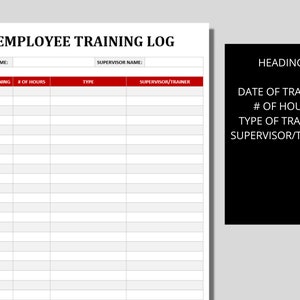 Employee Training Log: HR Template (digital Download) - Etsy