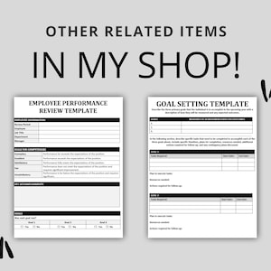 Performance Review Checklist: Employee Appraisal HR Template (editable ...