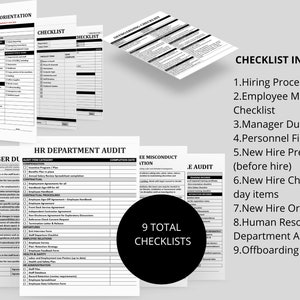HR Checklist Templates: Employee Onboarding, Hiring (digital Download ...