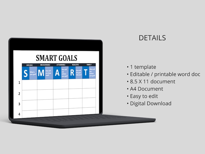 SMART Goals Template: Employee Performance Appraisal (MS Word) - Etsy