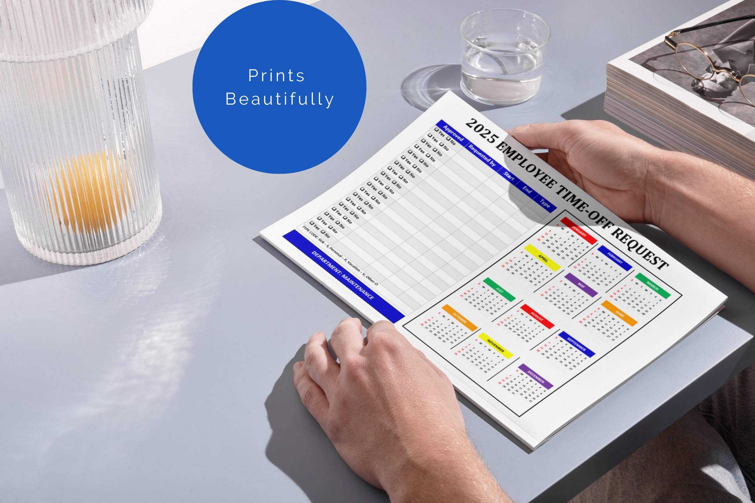 2025 Employee Time off Planner: HR Leave Calendar (digital Download) - Etsy