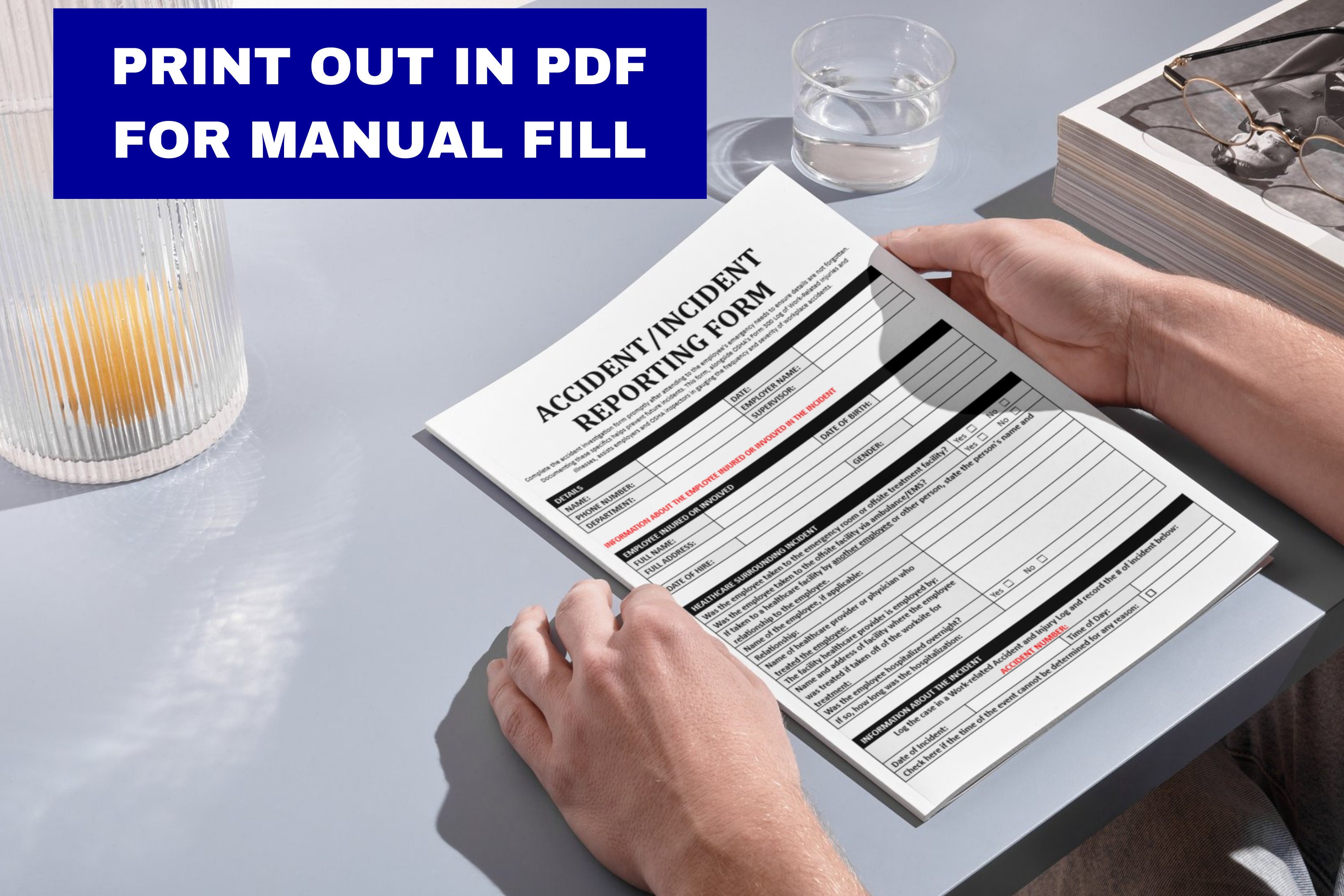 Employee Accident Incident Report Form: OSHA HR Compliance (digital ...