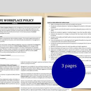 OSHA Compliance: Safe Workplace Policy Template (digital Download) - Etsy