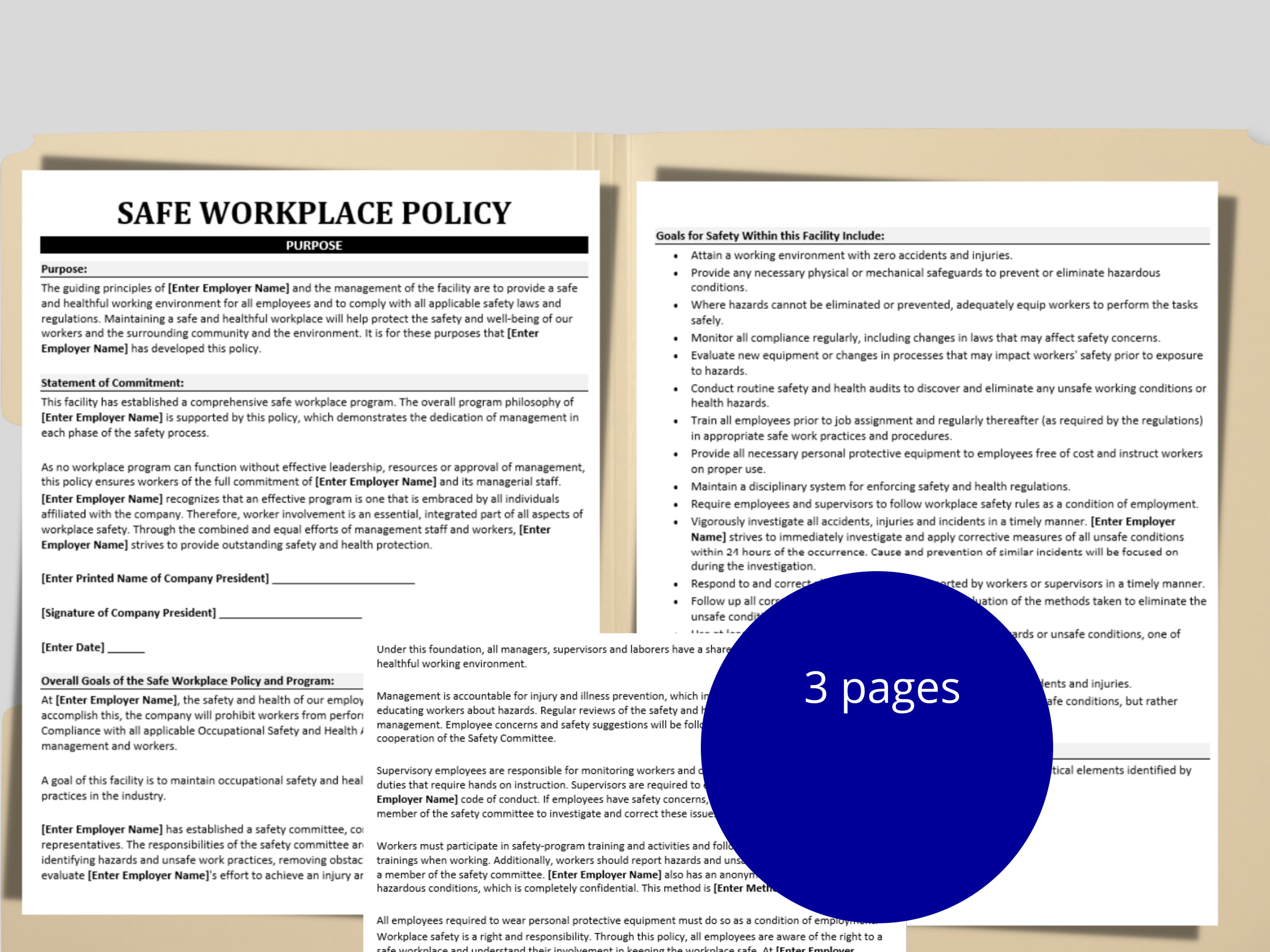 OSHA Compliance: Safe Workplace Policy Template (digital Download) - Etsy
