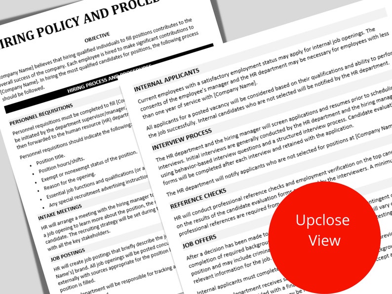 Hiring Policy Template: Editable HR Document Hiring Process Guidelines ... Hiring Policy Template: Editable HR Document Hiring Process Guidelines ...