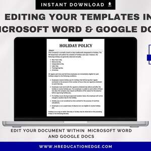 Holiday Policy Template: Editable HR Form (digital Download) - Etsy