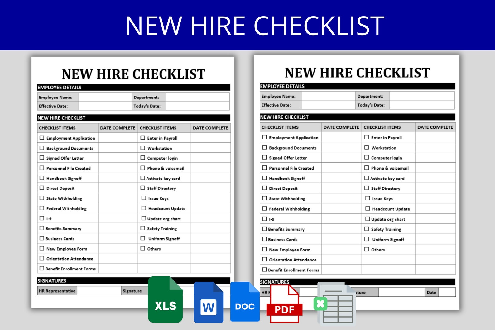 New Hire Checklist Template: HR Onboarding Forms (digital Download) - Etsy