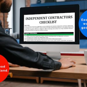 Independent Contractor Checklist | Editable Document | HR Template ...