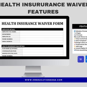 Health Insurance Waiver | Opt-out Form | Editable Word & Google Doc ...