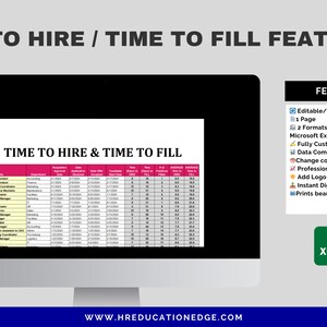 Time to Hire & Fill Excel: HR KPI Dashboard (digital Download) - Etsy