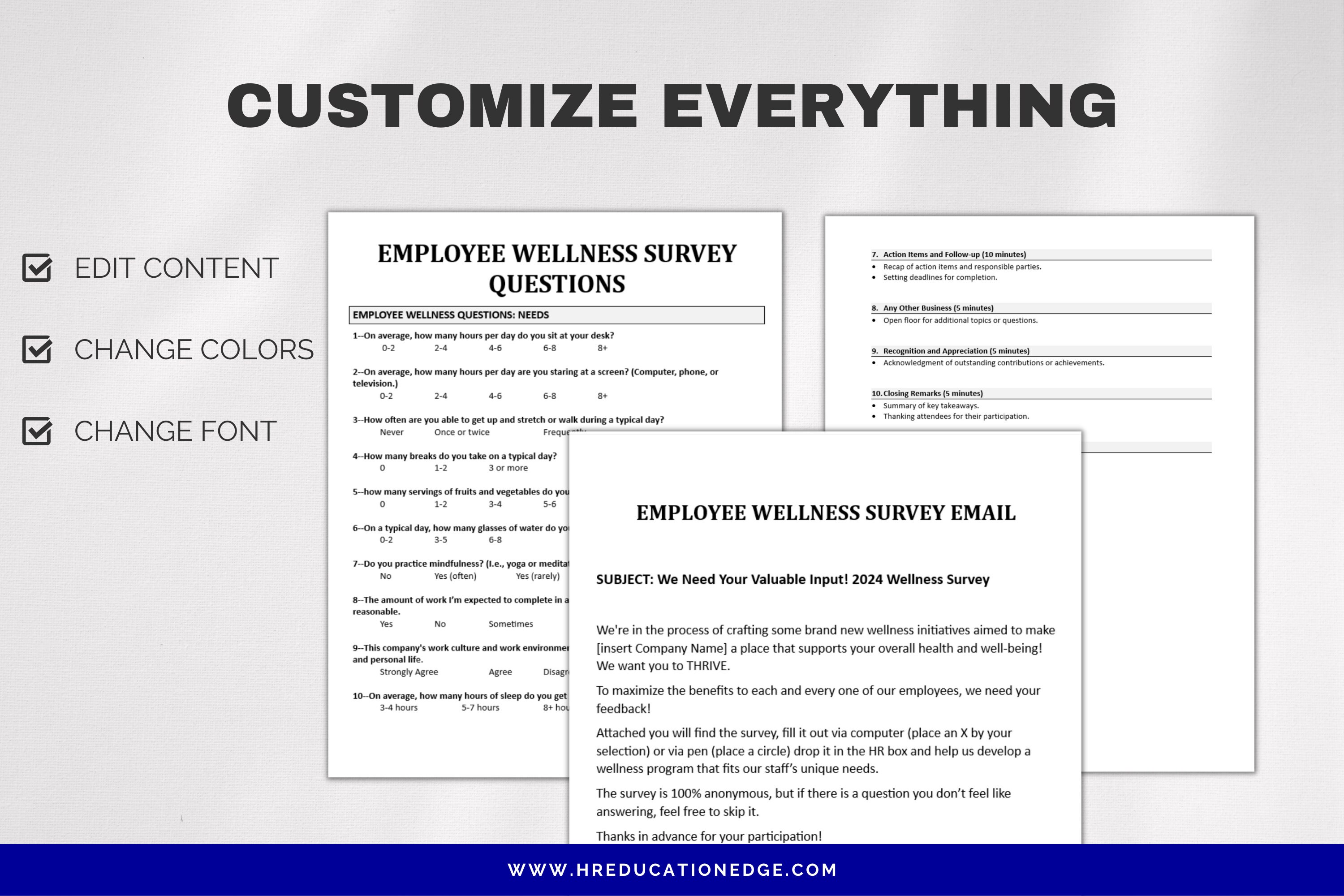 Employee Wellness Survey Employee Benefits Input & Feedback Work-life ...