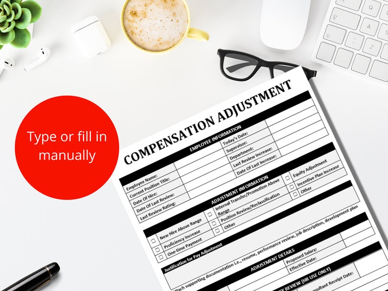 Compensation Adjustment Form Salary Change Request Requesting Pay Raise ...