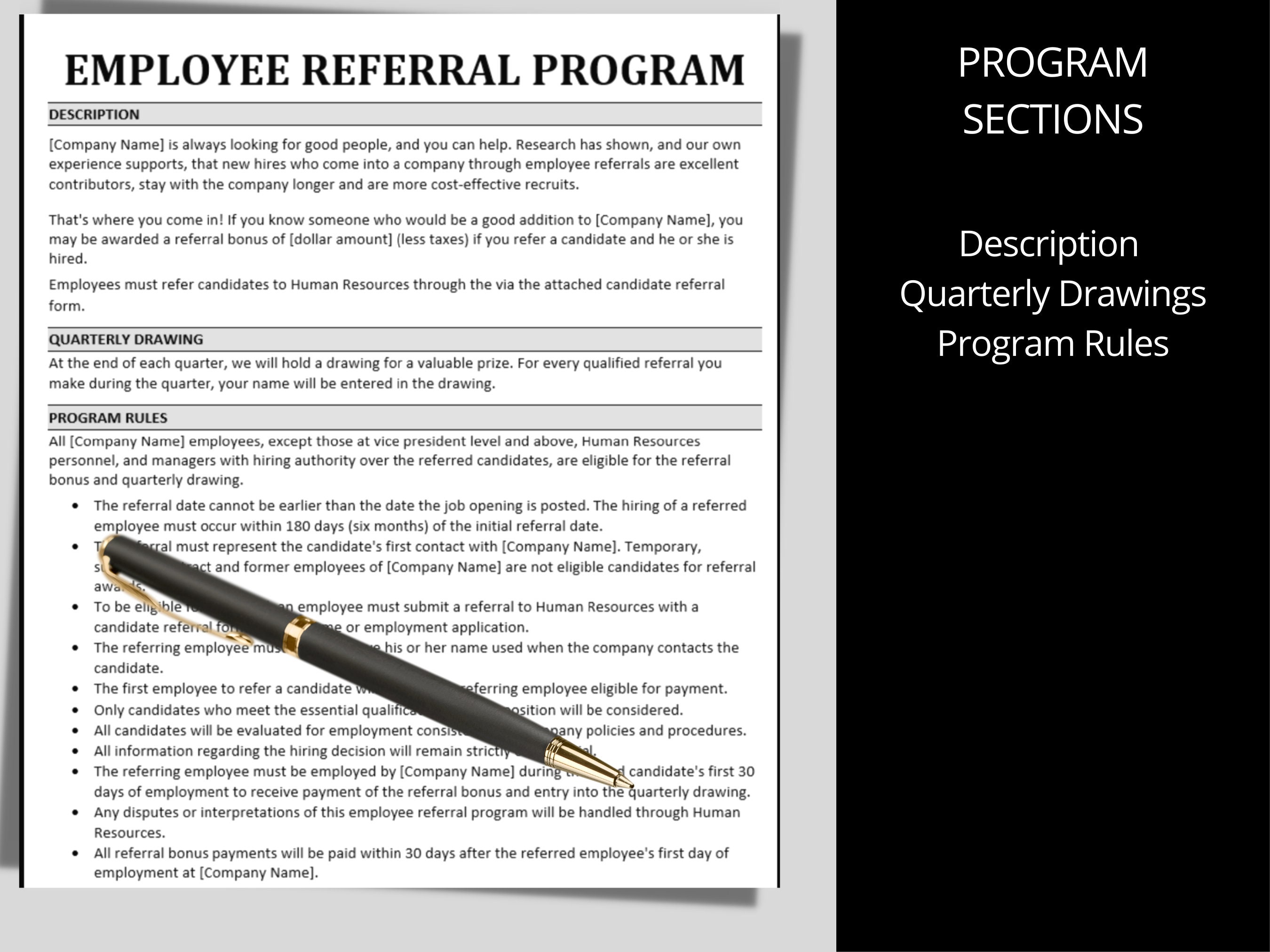 Employee Referral Program Template & Candidate Forms (MS Word) - Etsy