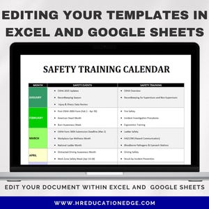 Workplace Safety Training Calendar: OSHA Compliance (digital Download ...