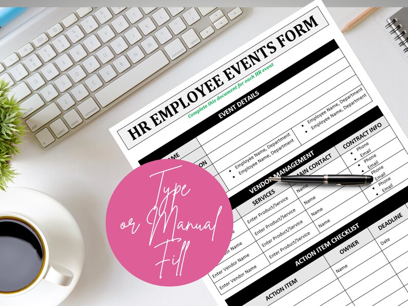 Event Planning Form Employee Appreciation HR Planning Human Resource ...