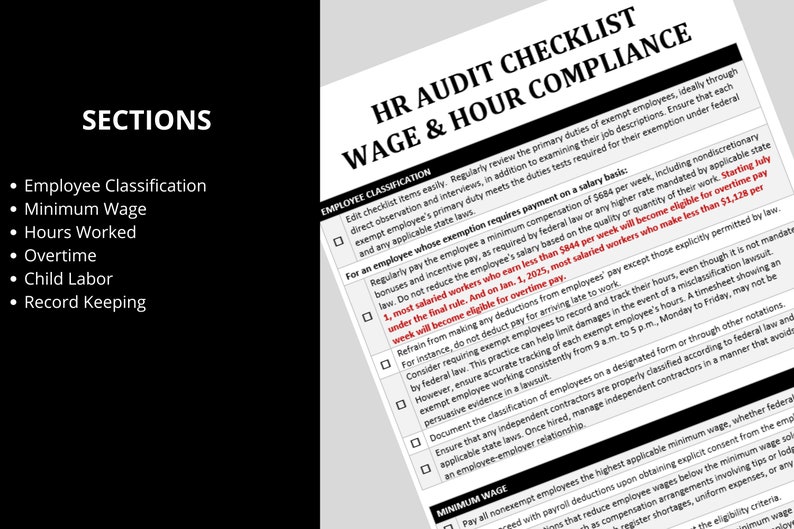 HR Audit Checklist: Wage and Hour Compliance Employment Law FLSA ...
