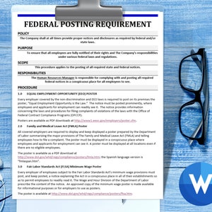 Federal Posting Requirements Template | MS Editable Word Templates ...