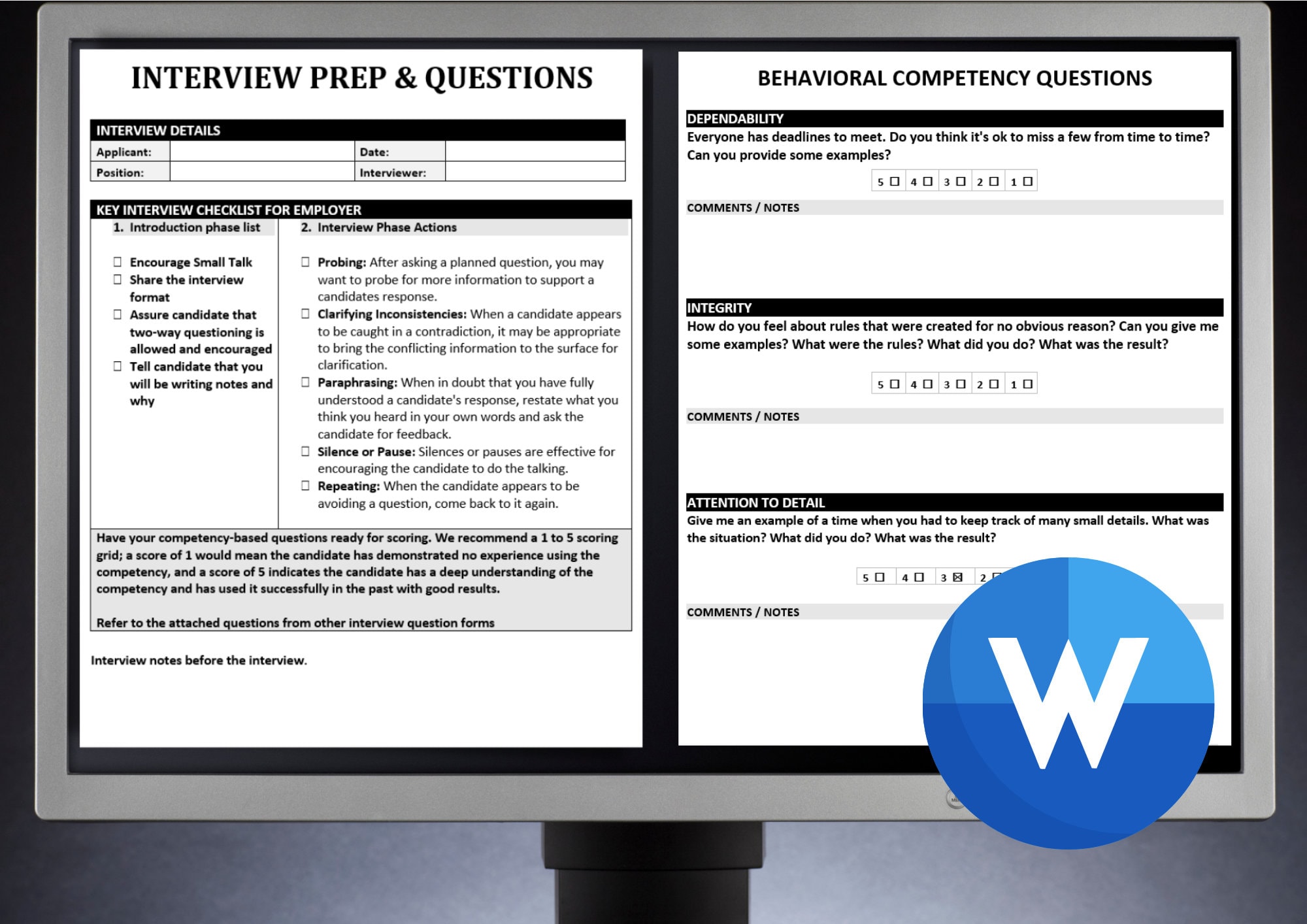 Interview Questions Template HR Bundle Interview Question - Etsy Australia