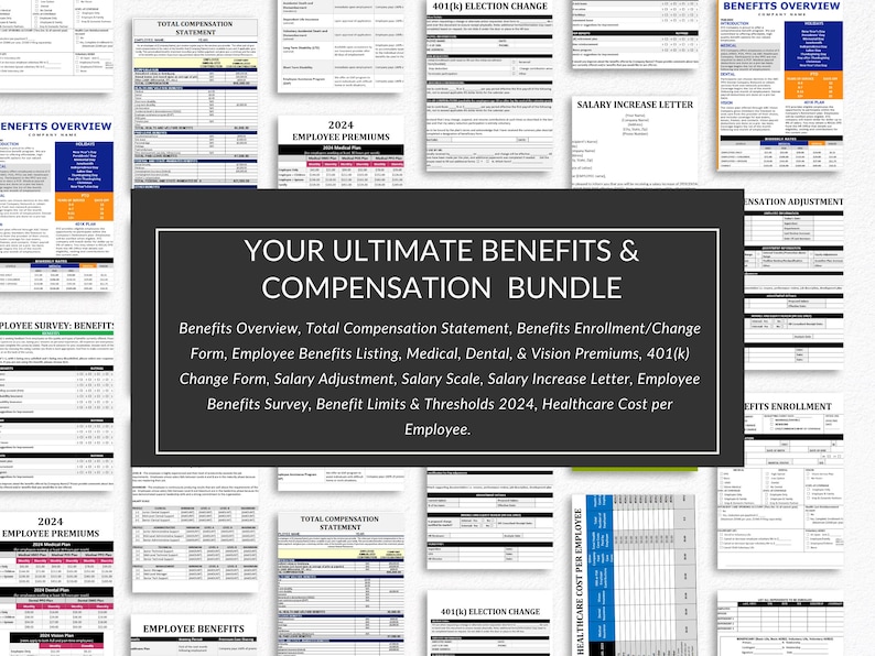 Employee Benefits & Compensation HR Template Bundle (digital Download ...