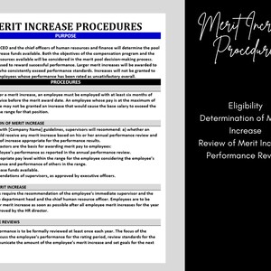 Merit Increase Policy. MS Editable Word Template. Human Resource Form ...