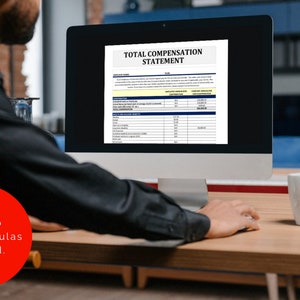 Total Compensation Statement Template: HR Employee Benefits (excel & Google Sheets, Digital ...