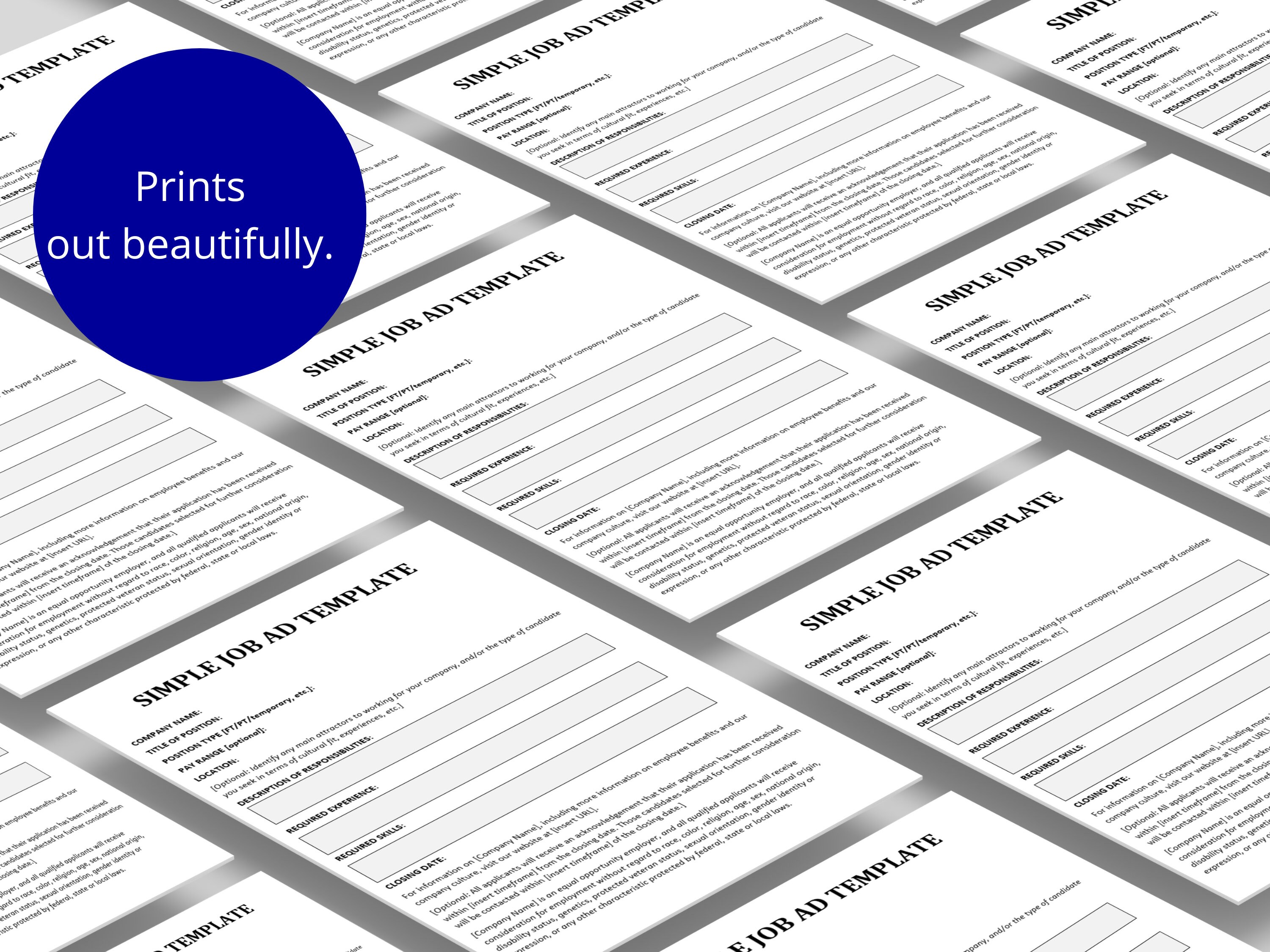 Simple Job Ad Template: Editable MS Word Easy Hiring Solutions - Etsy