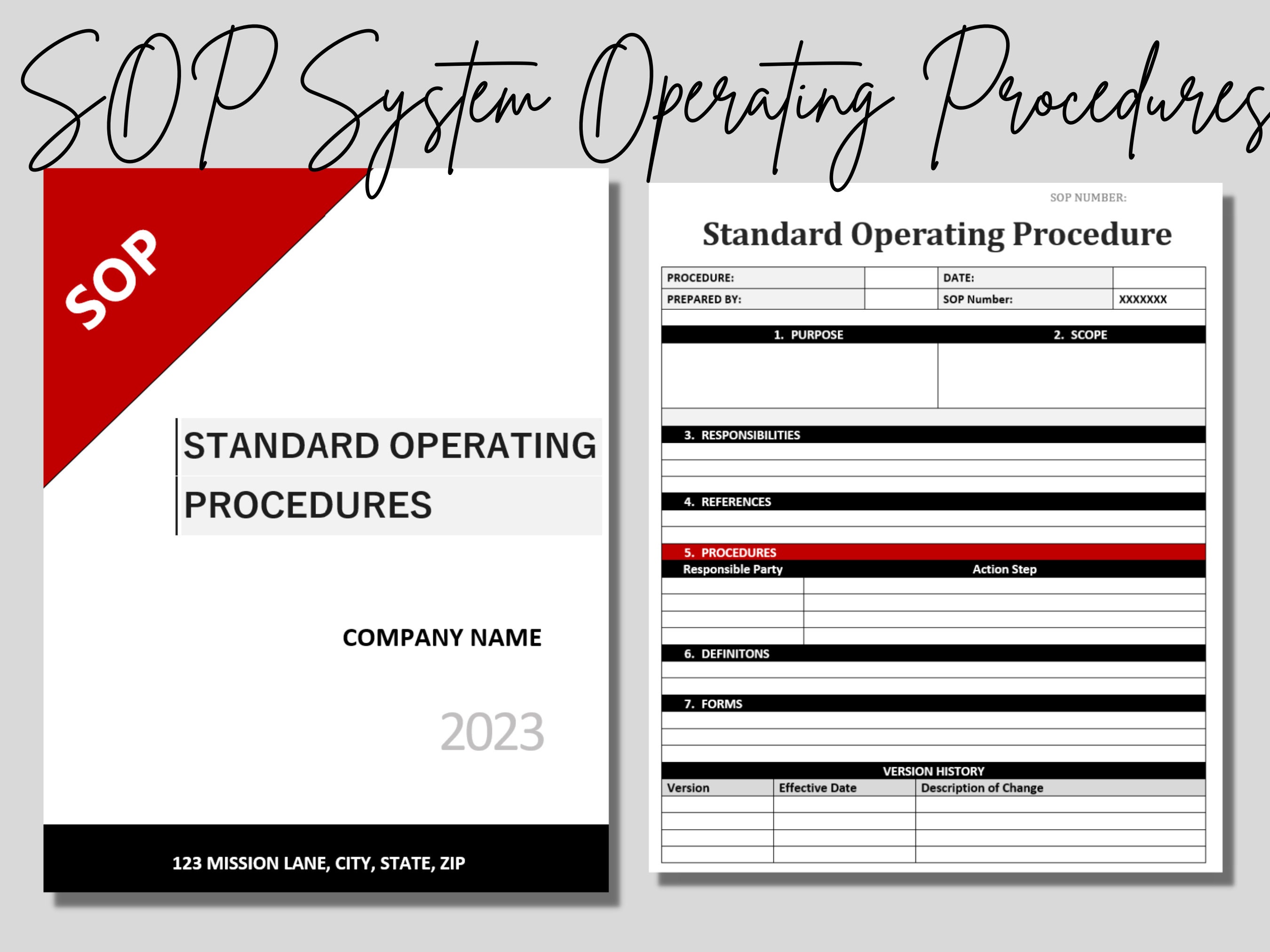 SOP Template Standard Operating Procedure Human Resources - Etsy