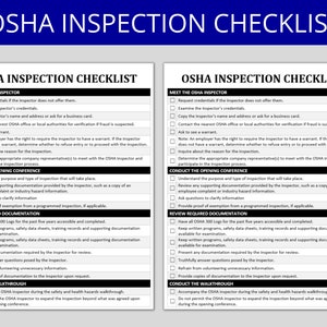 OSHA Inspection Checklist: Editable HR Template (digital Download) - Etsy