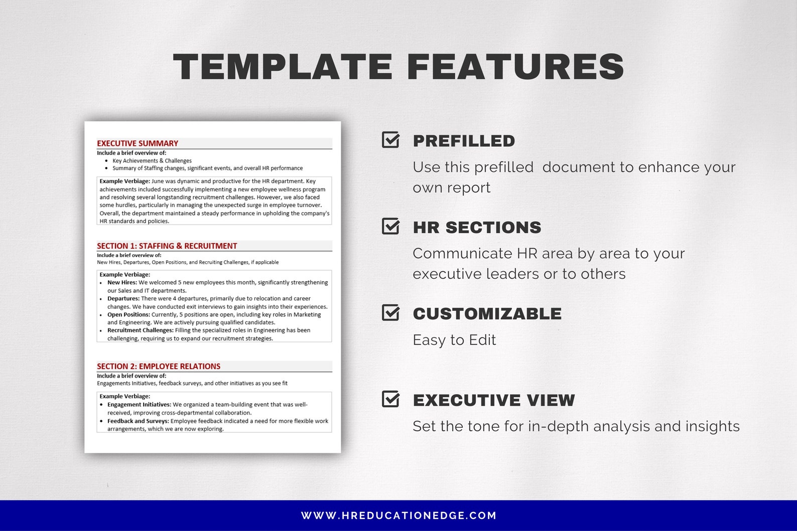 HR Department Monthly Report Template: Analysis & Metrics (digital ...