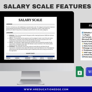Customizable Salary Scale Template: HR Compensation Management (word ...