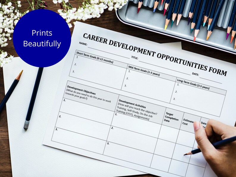 Career Development Form Employee Professional Plan Individual ...