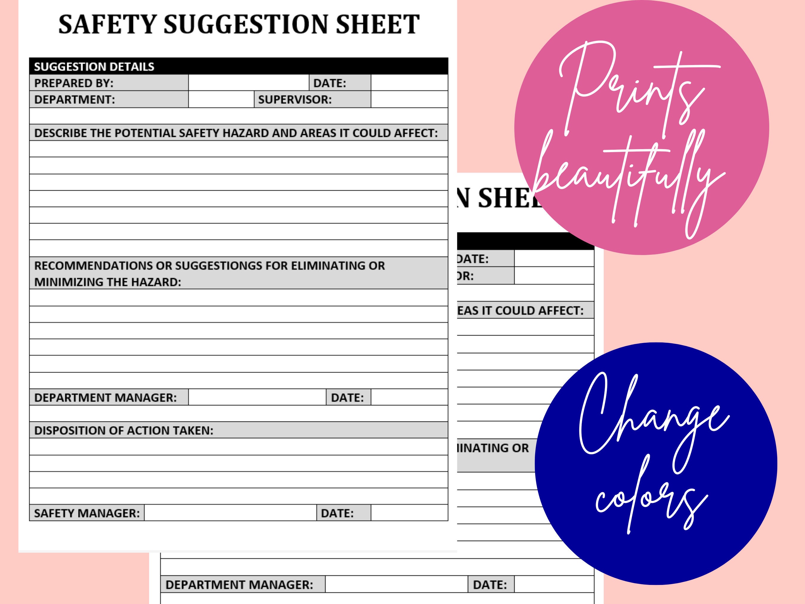 Employee Safety Suggestion Form