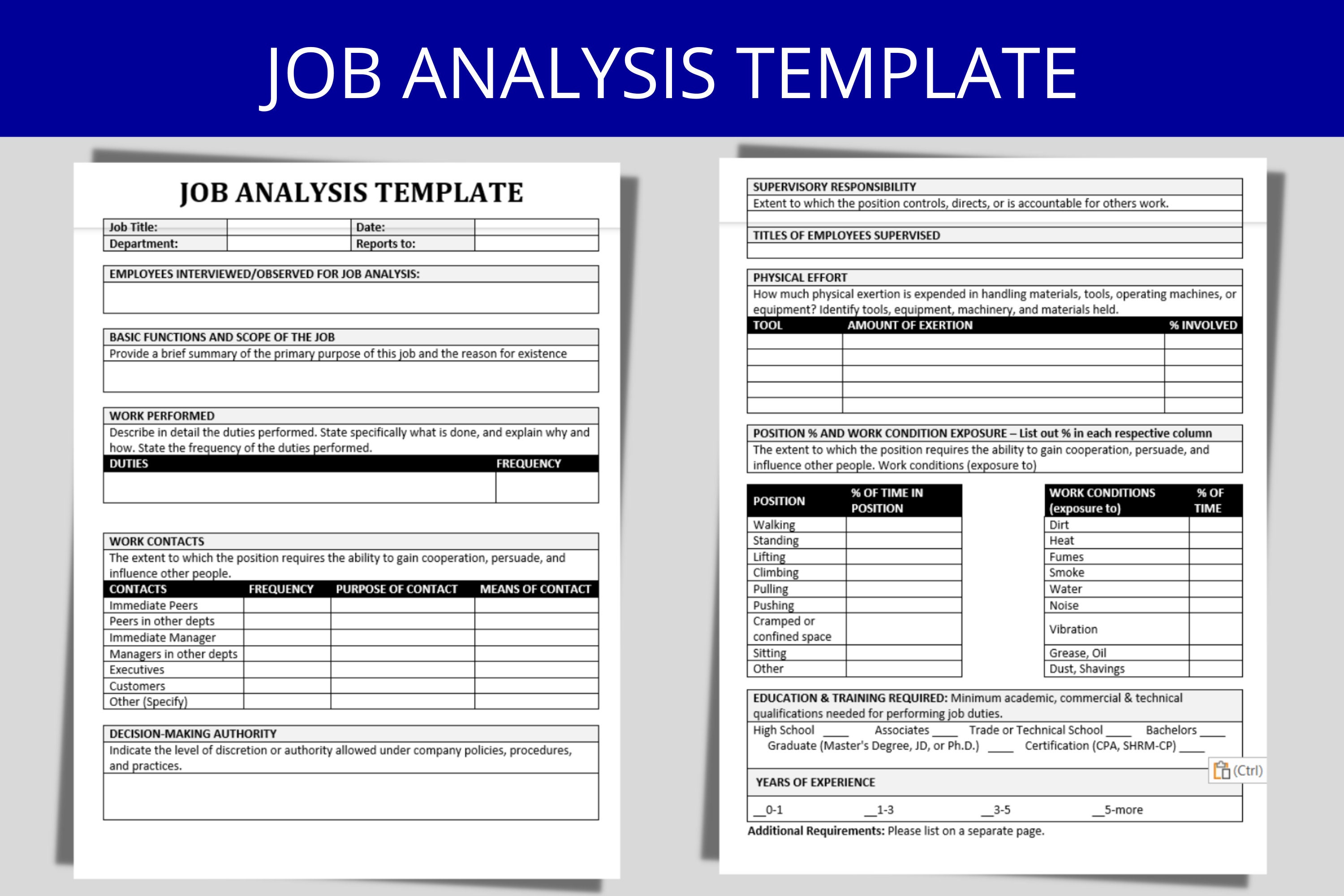 Job Analysis Template Project Job Description Template For Project Job Analysis Template Project Job Description Template For Project