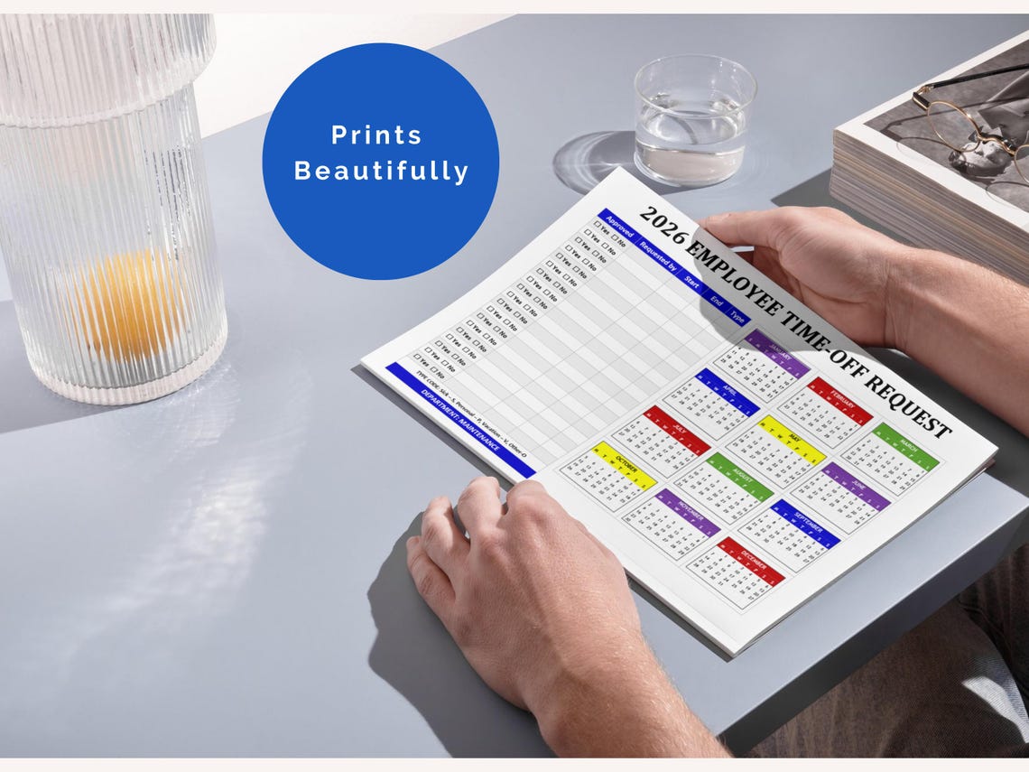 2026 Employee Time off Calendar: HR Leave Planner (digital Download ...