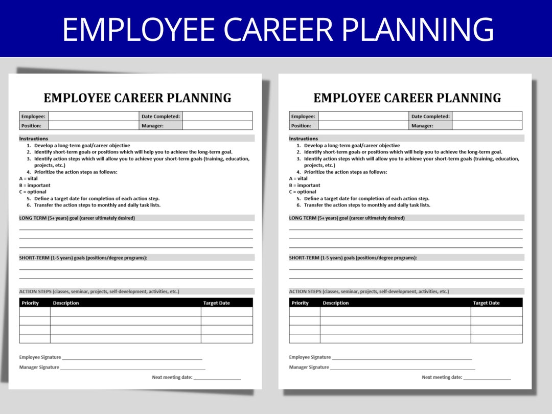 Career Planning Template: Employee Development Tool | Editable ...