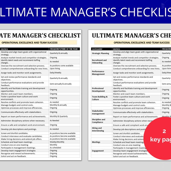 Manager Checklist - Etsy