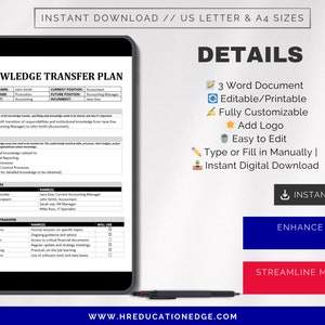 Knowledge Transfer Plan Template: Management Transition Kit (digital ...