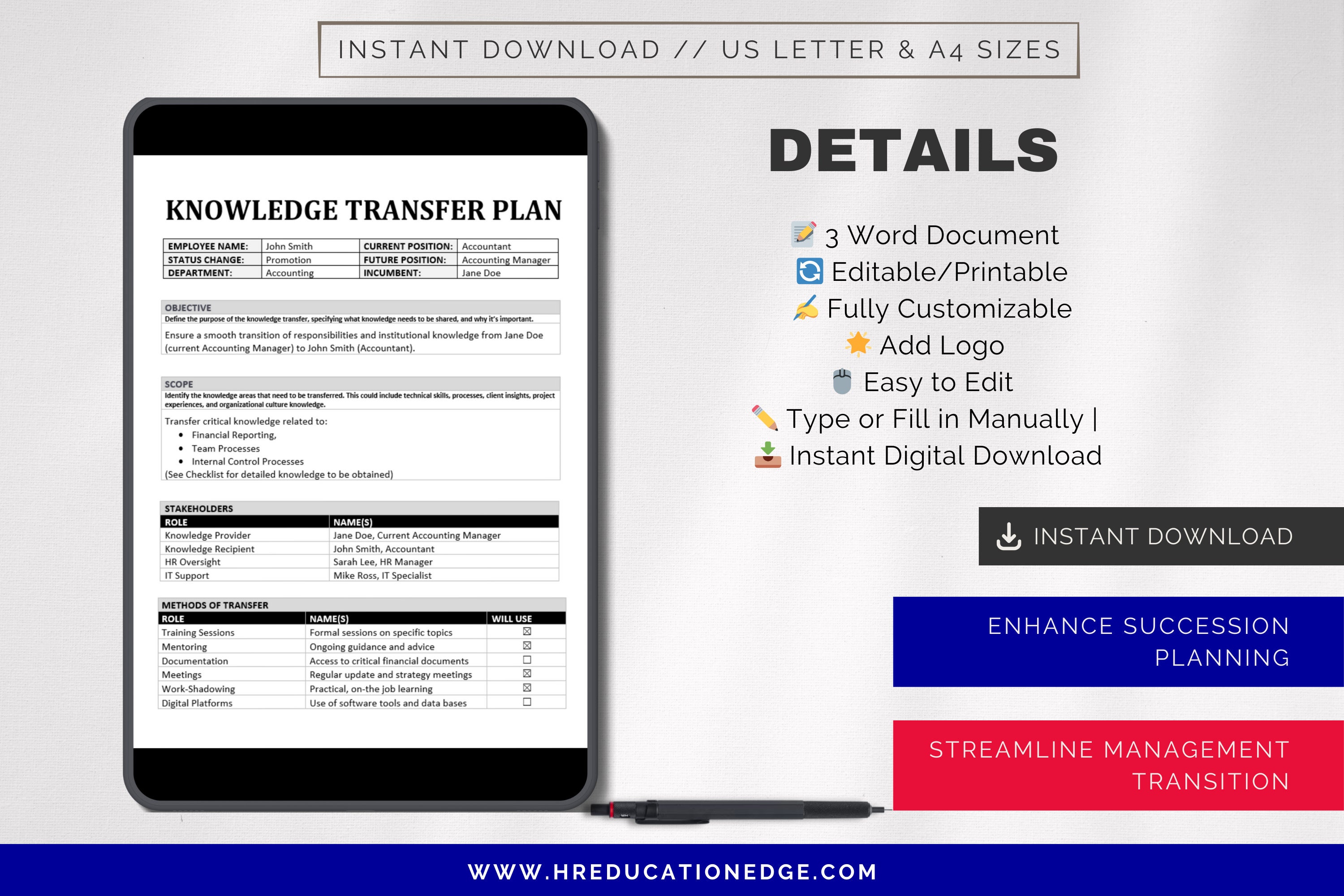 Knowledge Transfer Plan, Checklist, and Strategy Kit for Management ...