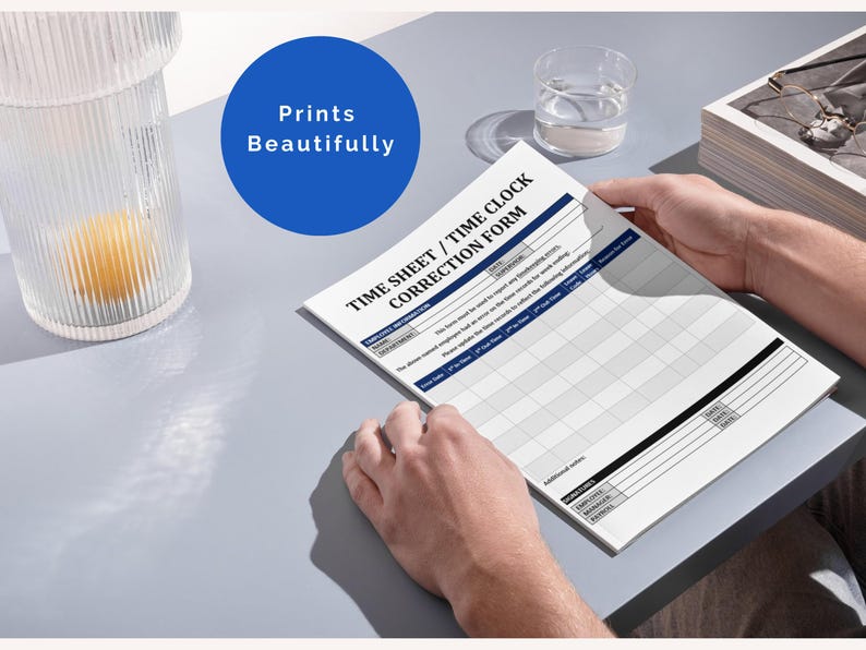 Time Sheet & Time Clock Correction Form | Missed Punch Form | Employee ...