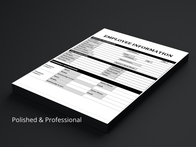 Employee Information Form New Hire Paperwork HR Templates - Etsy Australia