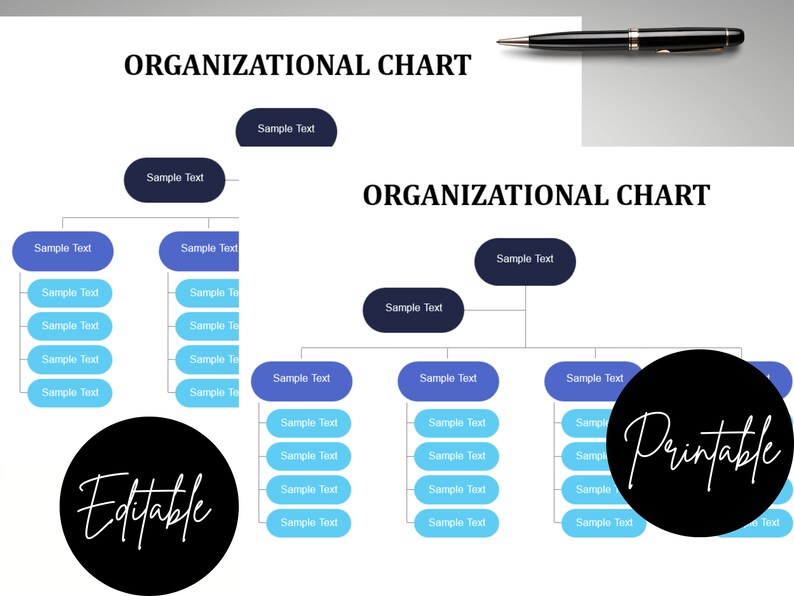 Editable Organizational Chart Template: HR Employee Hierarchy (MS Word ...