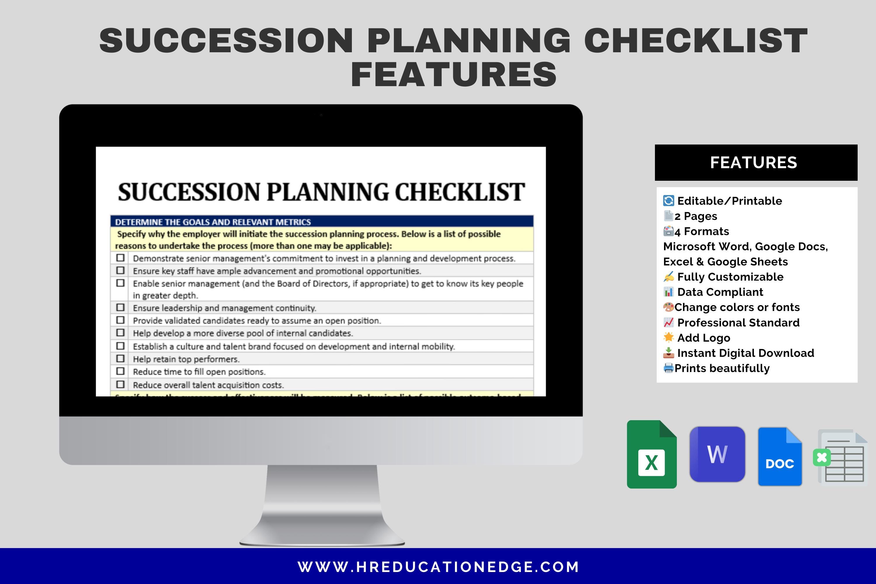 Succession Planning Checklist: Workforce Talent Development Planning ...