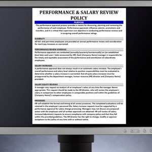 HR Salary & Performance Review Policy - Editable MS Word Policy ...