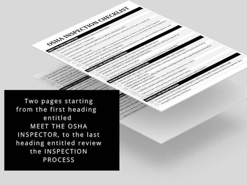 OSHA Inspection Checklist: Editable HR Template (digital Download) - Etsy
