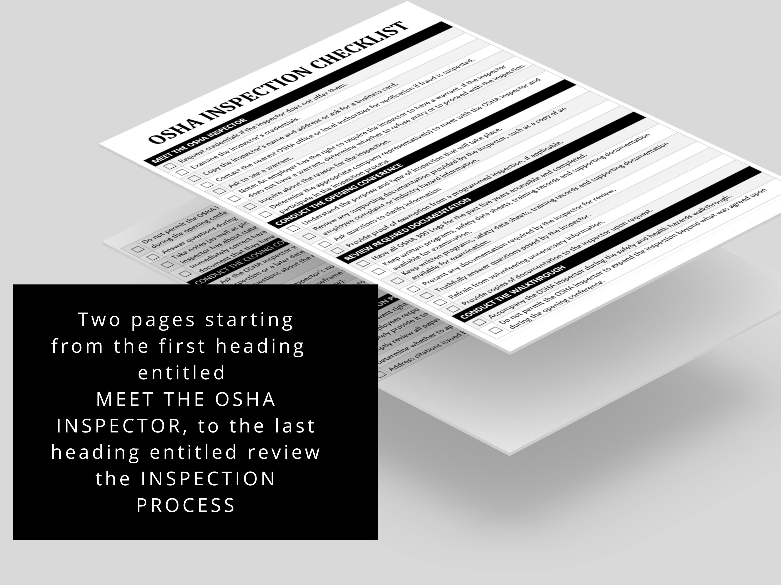 OSHA Inspection Checklist: Editable HR Template (digital Download) - Etsy