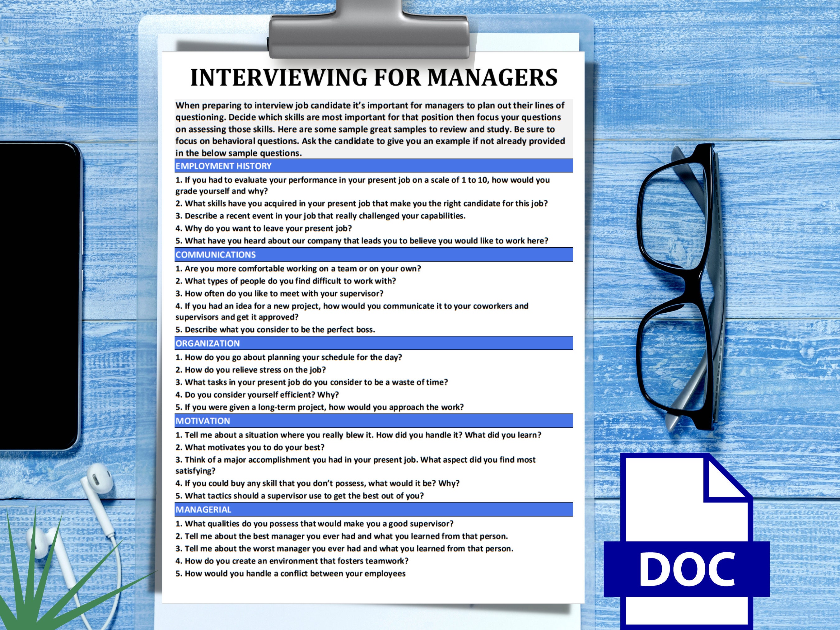 Interviewing for Managers Editable Word Interviewing Form - Etsy Australia
