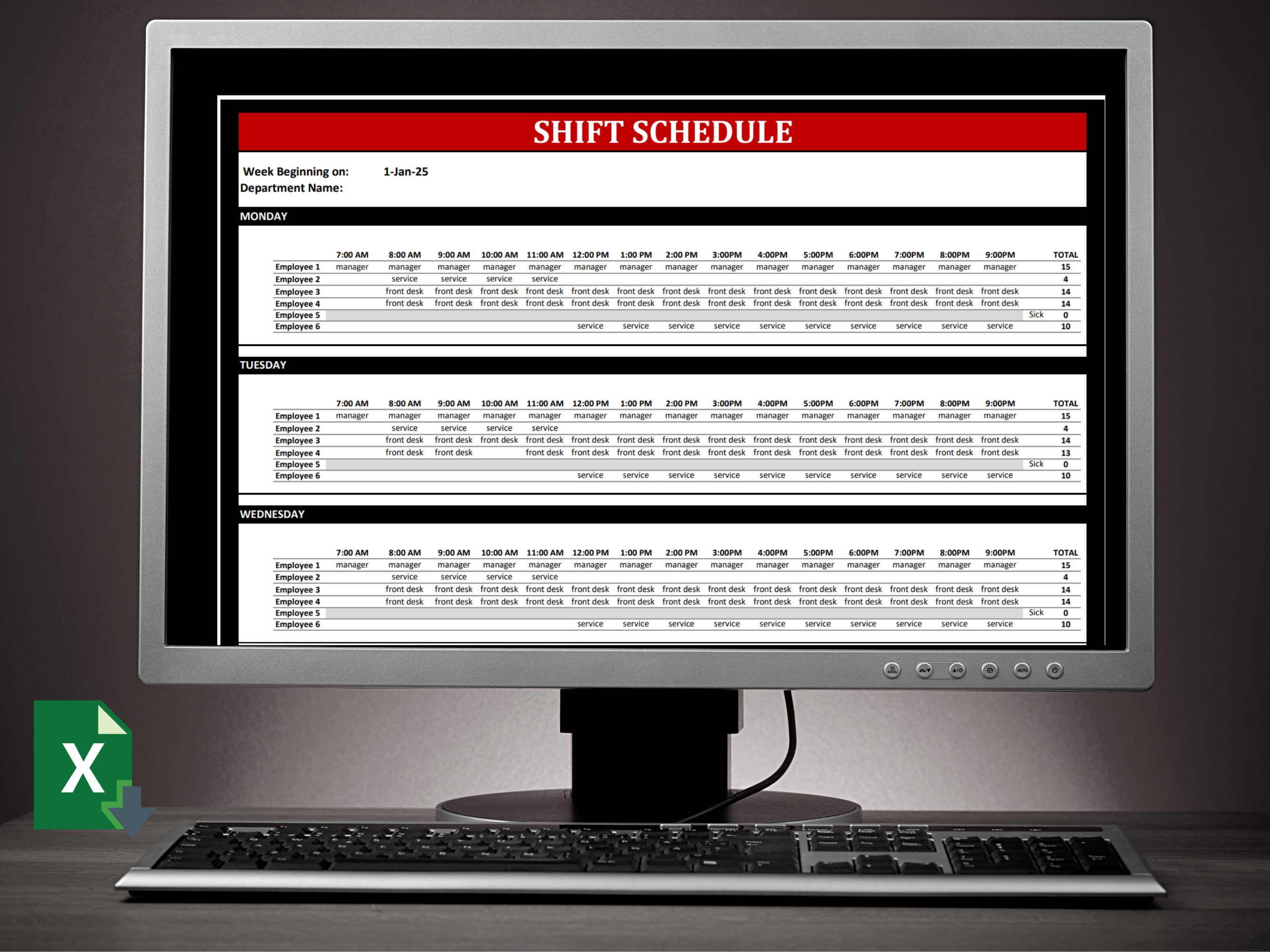 Employee Shift Schedule, Work Shift Schedule Planner, Staff Scheduling ...