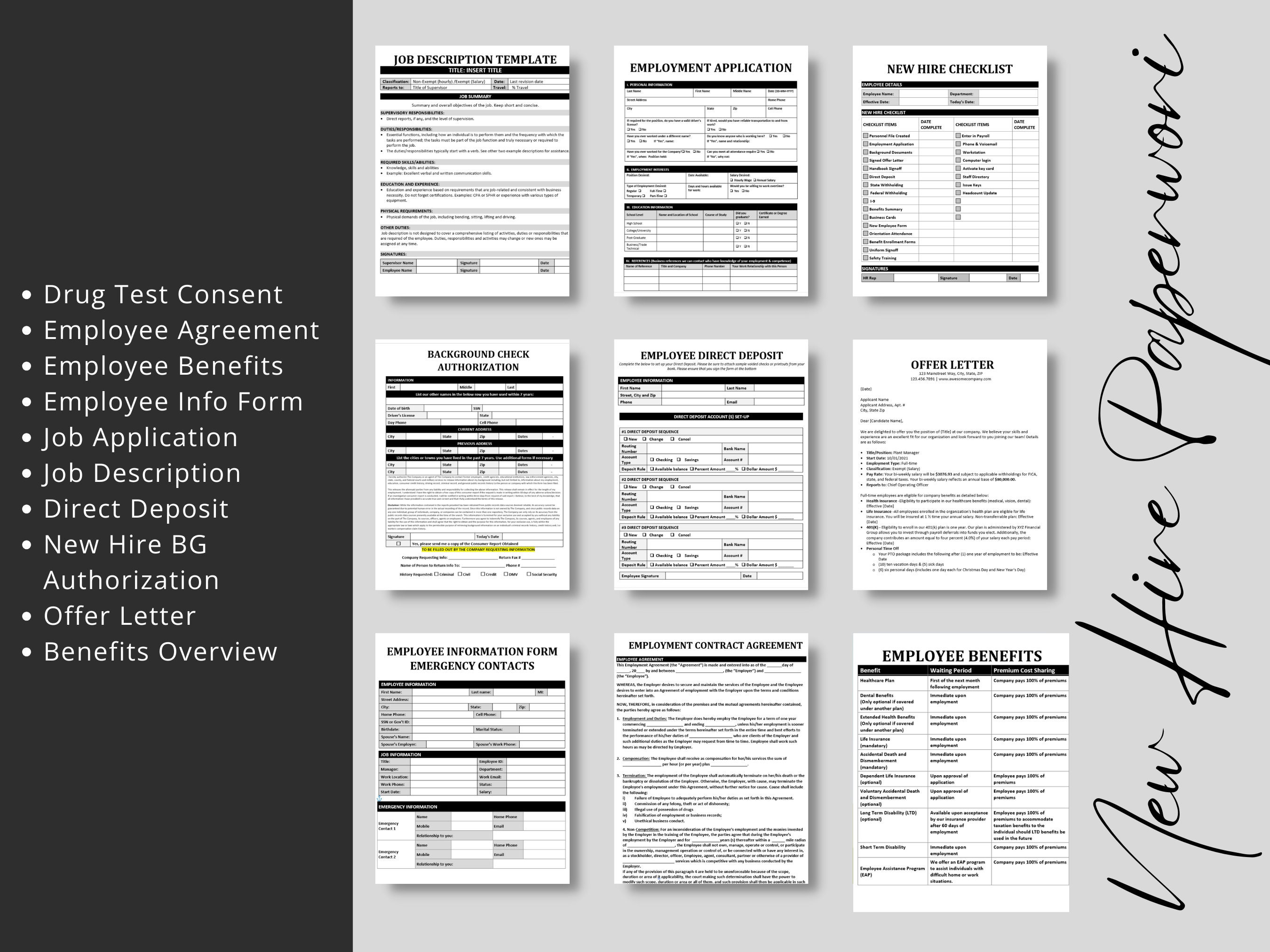 HR Template Bundle: 150+ HR Forms, Checklists, & Policies (digital Download) - Etsy