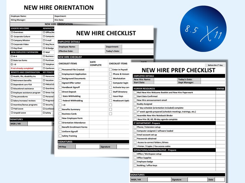 New Hire Checklist Bundle Templates Editable Word HR Forms - Etsy